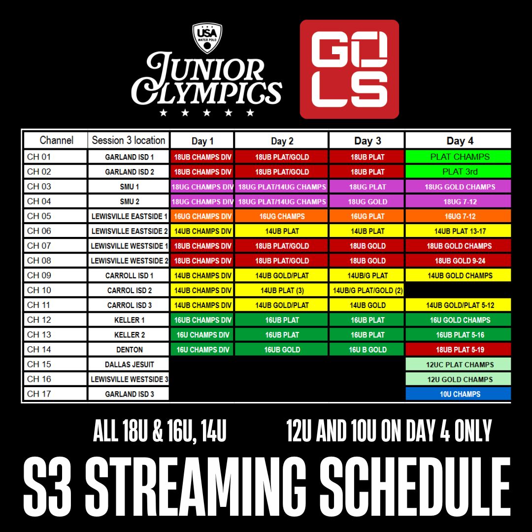 2024 USAWP Junior Olympics Session 3 | August 1-4, 2024 - Game On Live ...